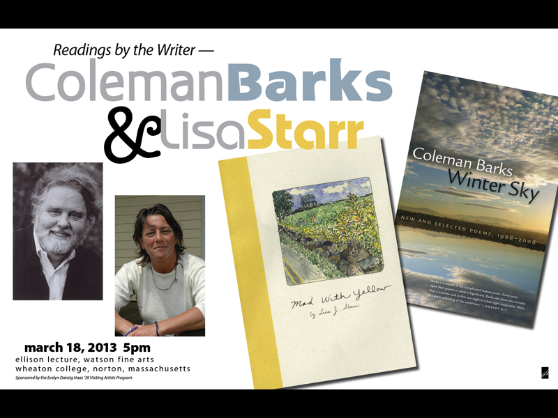 Readings by the Writer—Coleman Barks and Lisa Starr - Blog - Wheaton ...